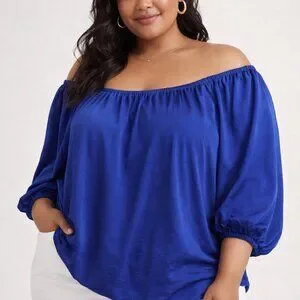 Nordstrom | Tops | Nordstrom Cobalt Blue Peasant Blouse Xxl | Poshmark